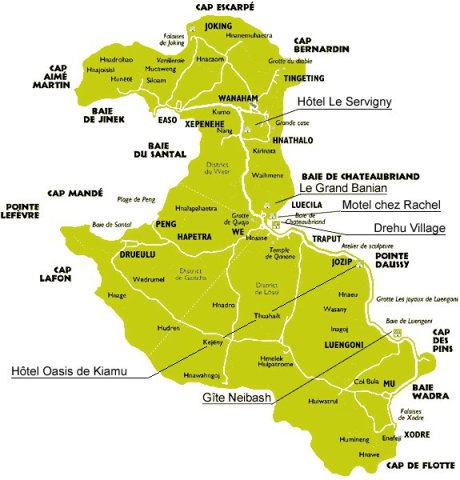 La carte de Lifou - Lycée polyvalent des îles loyauté Williama Haudra ...